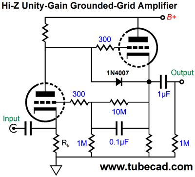 Real Grounded-Grid Aplifier